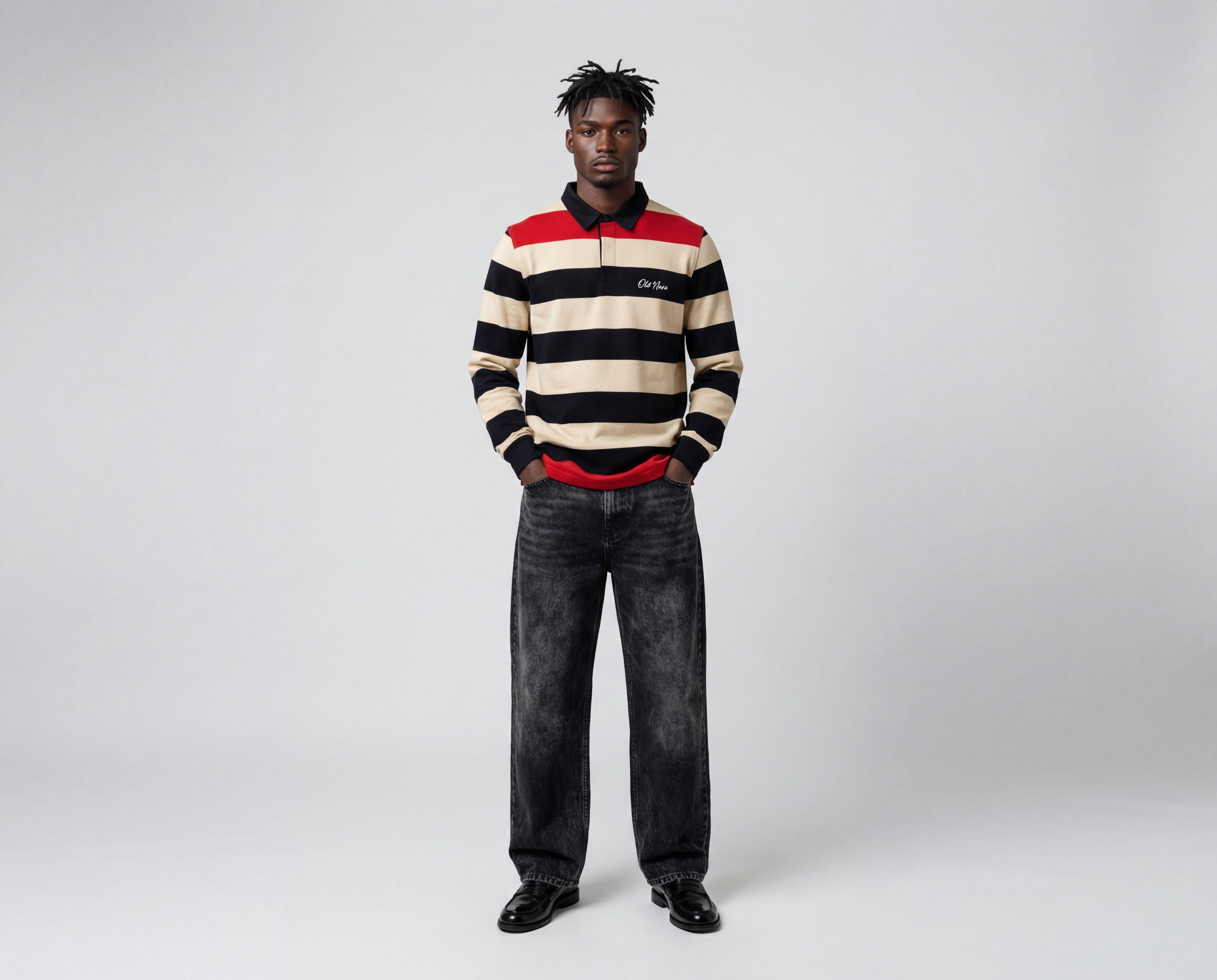 RG Striped Rugby Jersey (Crimson & Cream) | Old Novo UK – old novo